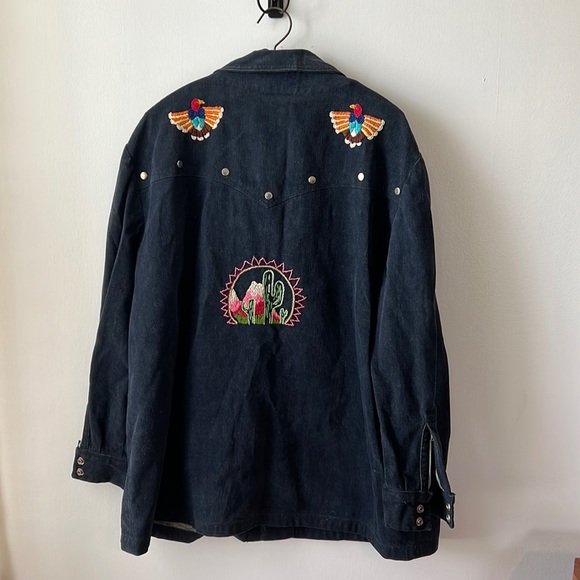 No Brand | Jackets & Coats | Vintage Embroidered Boho Denim Jacket ...